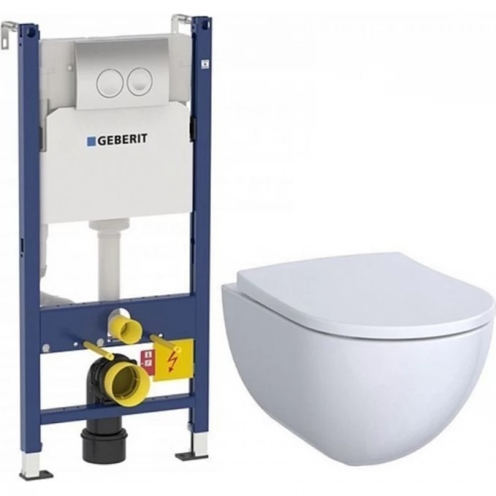 GEBERIT DUOFIX 458.124.21.1 UP100 с подвесным безободковым унитазом IFO ...